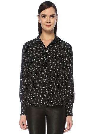 Academia Kadın Siyah Deniz Yıldızı Desenli Gömlek 34