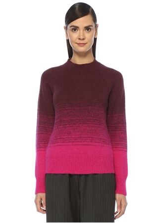 Dries Van Noten Kadın Bordo Bisiklet Yaka Degradeli Kazak S Eu