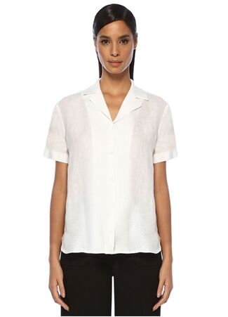 Beymen Club Kadın Beyaz Kısa Kol Keten Gömlek L EU
