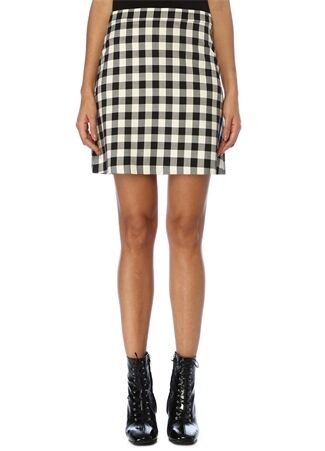 Beymen Club Kadın Siyah Beyaz Kareli Mini Etek 40 EU