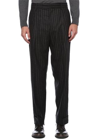 Paul Smith Erkek Antrasit Çizgili Pilili Yün Pantolon Gri 30 US