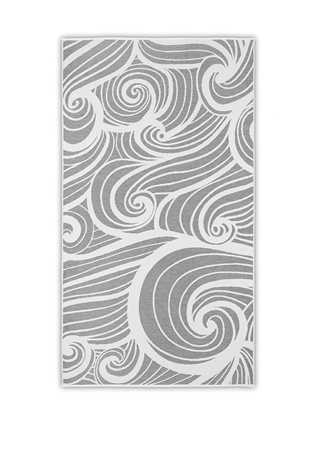 Hamam Sea Surf Gri Beyaz Dalga Desenli Havlu Hamam Sea Surf Gri Beyaz Dalga Desenli Havlu