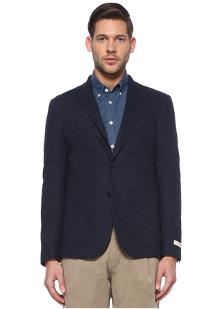 Beymen Collection Erkek Drop 7 Mavi Kelebek Yaka Dokulu Jersey Ceket 50 IT