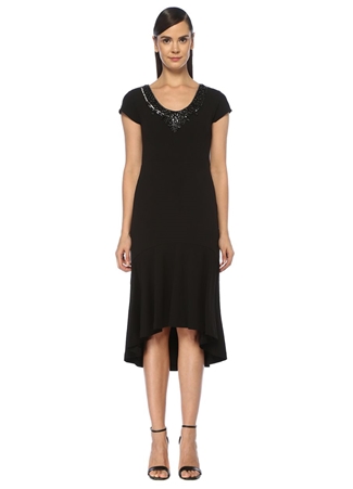 Aidan Mattox Kadın Siyah İşleme Detaylı Midi Krep Kokteyl Elbise 2 US Aidan Mattox Kadın Siyah İşleme Detaylı Midi Krep Kokteyl Elbise 2 US