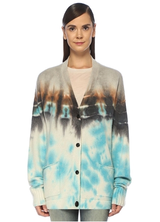 Amiri Kadın Bej Batik Desenli Hırka Mavi XS EU Amiri Kadın Bej Batik Desenli Hırka Mavi XS EU