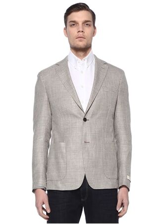 Beymen Collection Erkek Drop 8 Bej Desenli Yün Ceket 58 IT