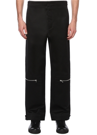 Jil Sander Erkek Siyah Yüksek Bel Bol Paça Pantolon 48 IT