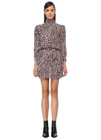 Zadig&voltaire Kadın Rivali Pembe Dik Yaka Leopar Desenli Mini Elbise Kahverengi L Eu Zadig&voltaire Kadın Rivali Pembe Dik Yaka Leopar Desenli Mini Elbise Kahverengi L Eu
