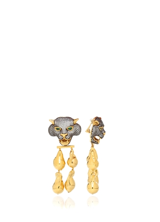 Begum Khan Kadın Hayvan Figürlü Sallantılı Altın Rengi Kaplama Küpe EU Begum Khan Kadın Hayvan Figürlü Sallantılı Altın Rengi Kaplama Küpe EU