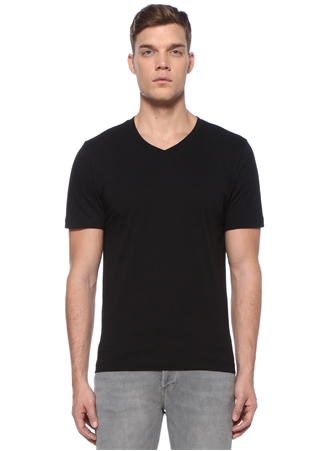 Beymen Erkek Siyah V Yaka Basic T-shirt S EU