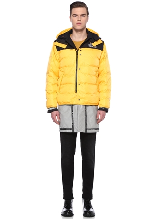 The North Face Black Label Erkek Mods Siyah Sarı Kapüşonlu Çift Taraflı Puff Parka M EU