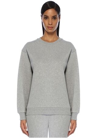 Tru Kadın Oversize Gri Melanj Heavyweight Sweatshirt M/L EU