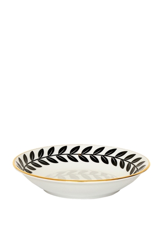 Mi Su Deco Zeytin Dalı Yaprak Desenli Porselen Çukur Tabak Siyah Mi Su Deco Zeytin Dalı Yaprak Desenli Porselen Çukur Tabak Siyah
