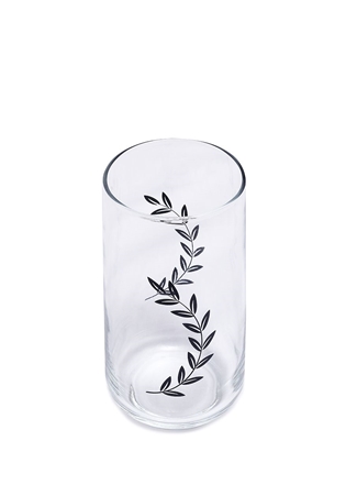 Mi Su Deco Zeytin Dalı Uzun Cam Bardak Siyah Mi Su Deco Zeytin Dalı Uzun Cam Bardak Siyah