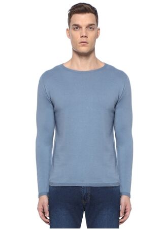 Beymen Club Erkek Mavi Bisiklet Yaka Basic Kazak XL