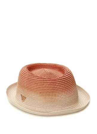 Emporio Armani Kadın Kahverengi Hasır Dokulu Şapka 57 EU