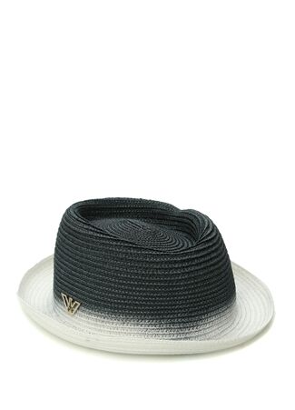 Emporio Armani Kadın Siyah Hasır Dokulu Şapka 57 EU