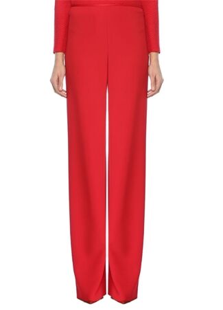 Emporio Armani Kadın Kırmızı Bol Paça Pantolon 46 IT