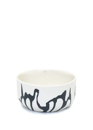 Masuma Ceramics Noir Siyah Beyaz Orta Boy Porselen Kase
