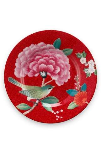Pip Studio Blushing Birds Kırmızı Porselen Petit Four Tabağı Pip Studio Blushing Birds Kırmızı Porselen Petit Four Tabağı