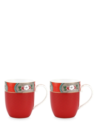 Pip Studio Blushing Birds 2li Kırmızı Küçük Porselen Mug Seti