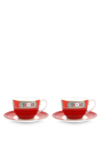 Pip Studio Blushing Birds 2li Kırmızı Çay Fincanı Seti Pip Studio Blushing Birds 2li Kırmızı Çay Fincanı Seti