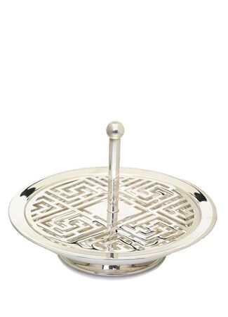 Luxuria Gri Desen Çizgili Metal Şekerlik