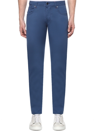 Marco Pescarolo Erkek Nerano Mavi Dar Paça Pantolon 30 US