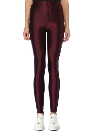 Anais & Margaux Kadın Cecile Bordo Yüksek Bel Parlak Tayt Pantolon XS EU