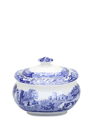 Spode Blue Italian Porselen Şekerlik Mavi