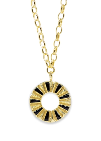 Juliette Kadın Larissa Siyah Ucu Mineli Altın Rengi Kaplama Kolye EU