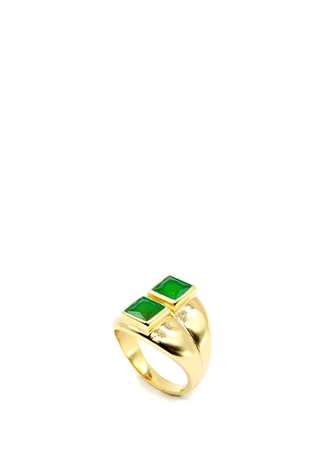 Juliette Kadın Yeşil Çift Taşlı Altın Rengi Kaplama Yüzük Eu Juliette Kadın Yeşil Çift Taşlı Altın Rengi Kaplama Yüzük Eu