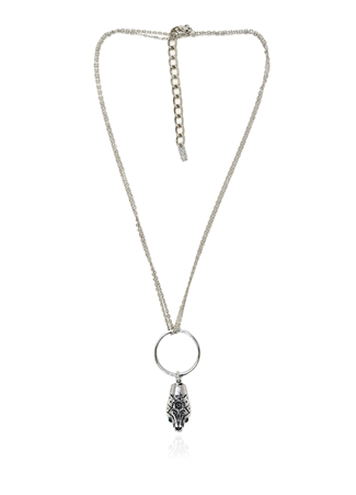 Aden Newyork Kadın Python Silver Zincir Kolye Gri M EU Aden Newyork Kadın Python Silver Zincir Kolye Gri M EU