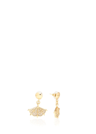 Bloom Jewelry Kadın Sandy Mini Taş İşlemeli Altın Rengi Kaplama Küpe EU Bloom Jewelry Kadın Sandy Mini Taş İşlemeli Altın Rengi Kaplama Küpe EU