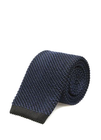 Canali Erkek Lacivert Örgü Dokulu İpek Kravat EU