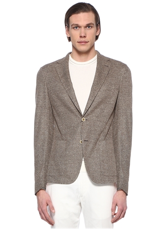 Eleventy Erkek Kahverengi Kelebek Yaka Dokulu Soft Ceket 54 IT