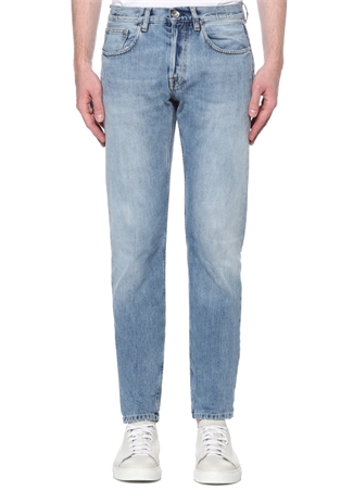 Eleventy Erkek Mavi Normal Bel Kontrast Dikişli Jean Pantolon 30 US