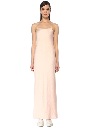 T by Alexander Wang Kadın Wash And Go Pembe İnce Askılı Maksi Elbise S EU