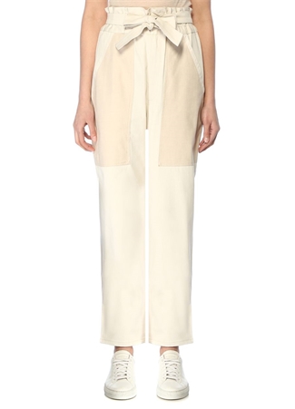 Forte Couture Kadın Ekru Beli Kuşaklı Bol Paça Pantolon Bej 40 IT Forte Couture Kadın Ekru Beli Kuşaklı Bol Paça Pantolon Bej 40 IT