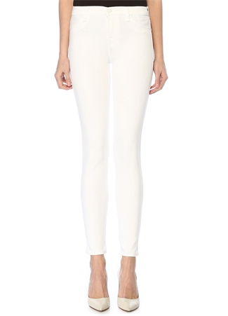 7 For All Mankind Kadın Beyaz Normal Bel Skinny Jean Pantolon 30 US