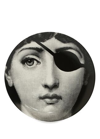 Fornasetti Tema e Variazioni No 8 Seramik Dekoratif Tabak Siyah