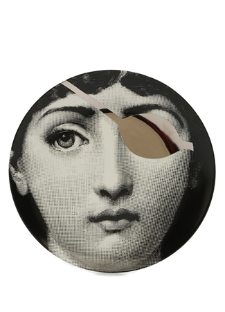 Fornasetti Pirate Eye Seramik Dekoratif Tabak Siyah