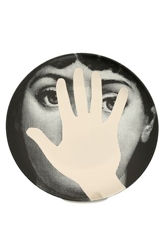 Fornasetti Tema E Variazioni 16 Porselen Dekoratif Tabak Siyah