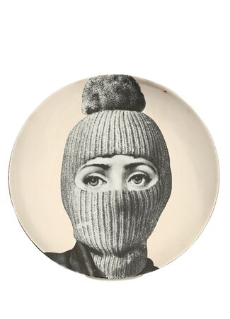 Fornasetti Tema E Variazioni 160 Porselen Dekoratif Tabak Siyah