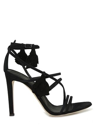 Giuseppe Zanotti Kadın Danse Du Feu Siyah Topuklu Süet Sandalet 37 EU