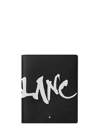 Montblanc Sartorial Siyah Yazı Baskılı Deri Defter Siyah EU