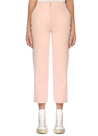 Prada Kadın Pembe Yüksek Bel Crop Jean Pantolon 40 IT