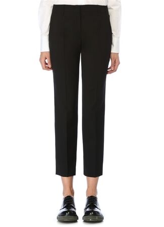 Prada Kadın Siyah Düşük Bel Yün Pantolon 40 IT