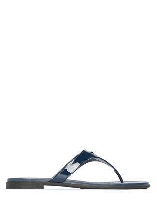 Prada Kadın Lacivert Logolu Deri Terlik 36 EU