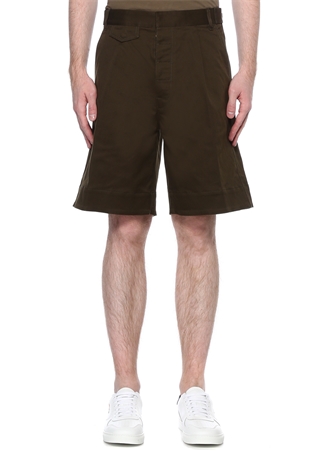 Dsquared2 Erkek Haki Yüksek Bel Pilili Bermuda 46 IT